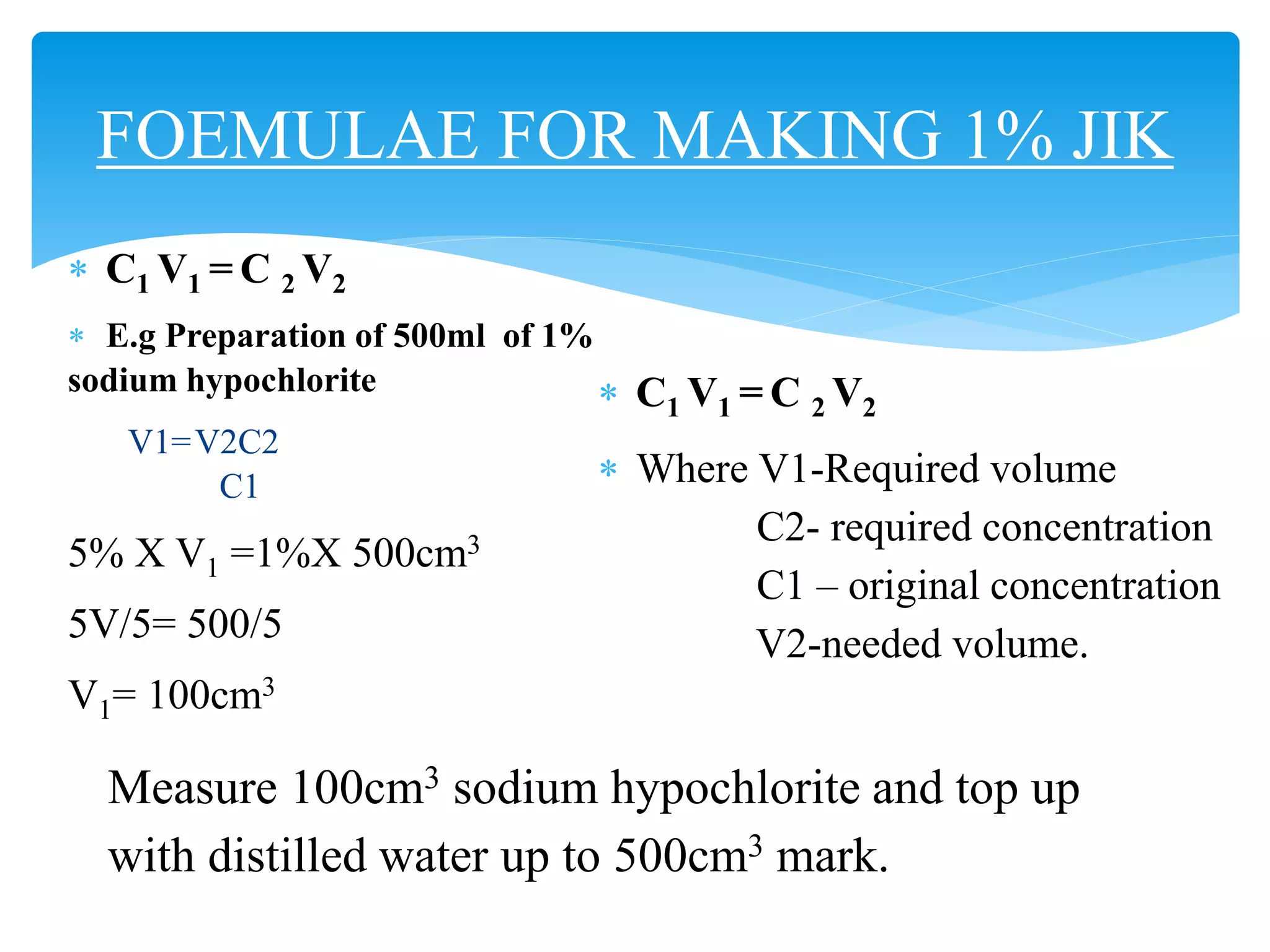 Decontamination by 1% jik | PPTX