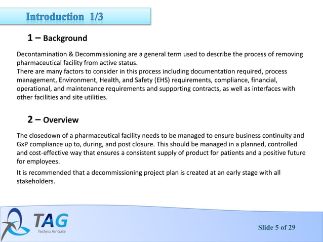 Decontamination _ Decommissioning .pptx- | PPTX | Pharmaceutical Industry | Industries