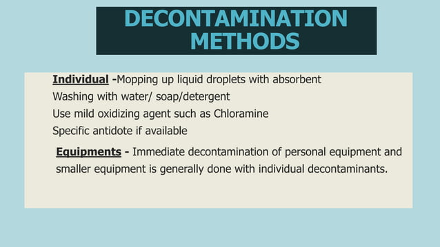 Decontamination Procedure Chemical emergency | PPT