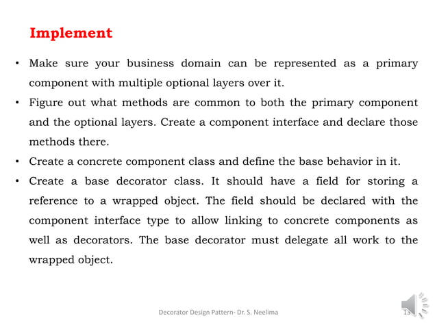 Decorator design pattern | PPTX | Programming Languages | Computing