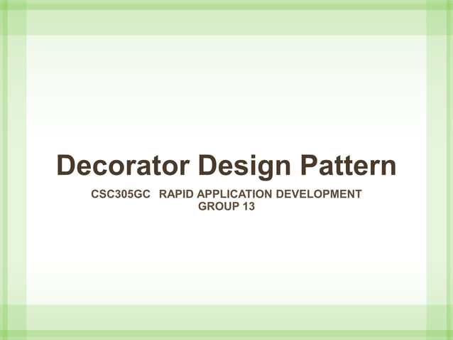 Decorator design pattern | PPTX