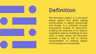 Decorator Pattern presentation theory and examples | PPTX