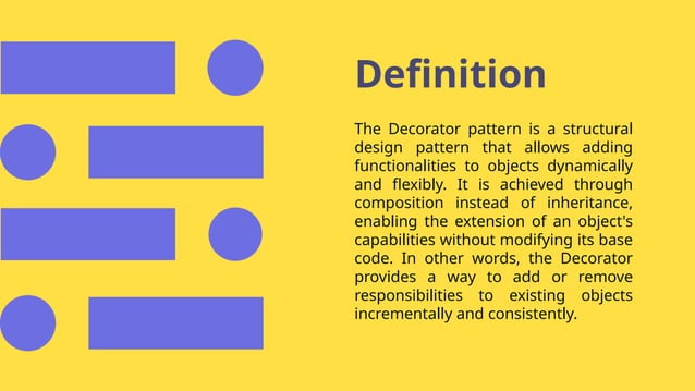 Decorator Pattern presentation theory and examples | PPTX