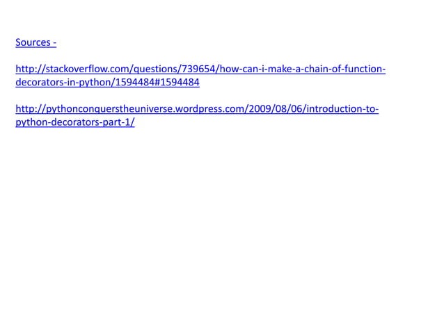 Advanced Python : Decorators | PPTX | Programming Languages | Computing