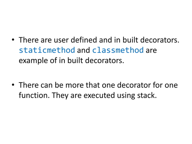 Advanced Python : Decorators | PPTX | Programming Languages | Computing