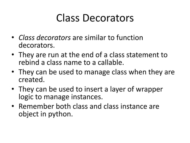 Advanced Python : Decorators | PPTX | Programming Languages | Computing