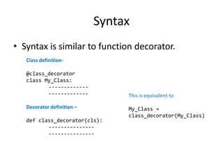 Advanced Python : Decorators | PPTX
