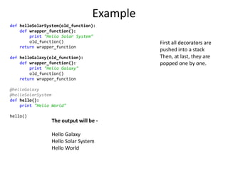 Advanced Python : Decorators | PPTX