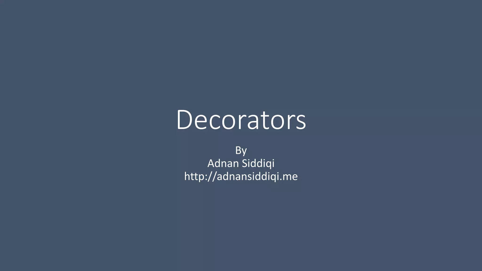Python Decorators Ppt