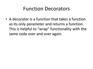 Decorators.pptx | Programming Languages | Computing