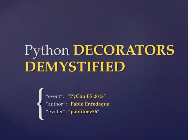 Decorators demystified | PPT