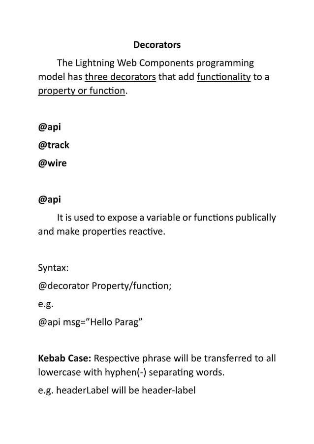 Decorators+in+LWC+@api.docx | Web Development | Internet
