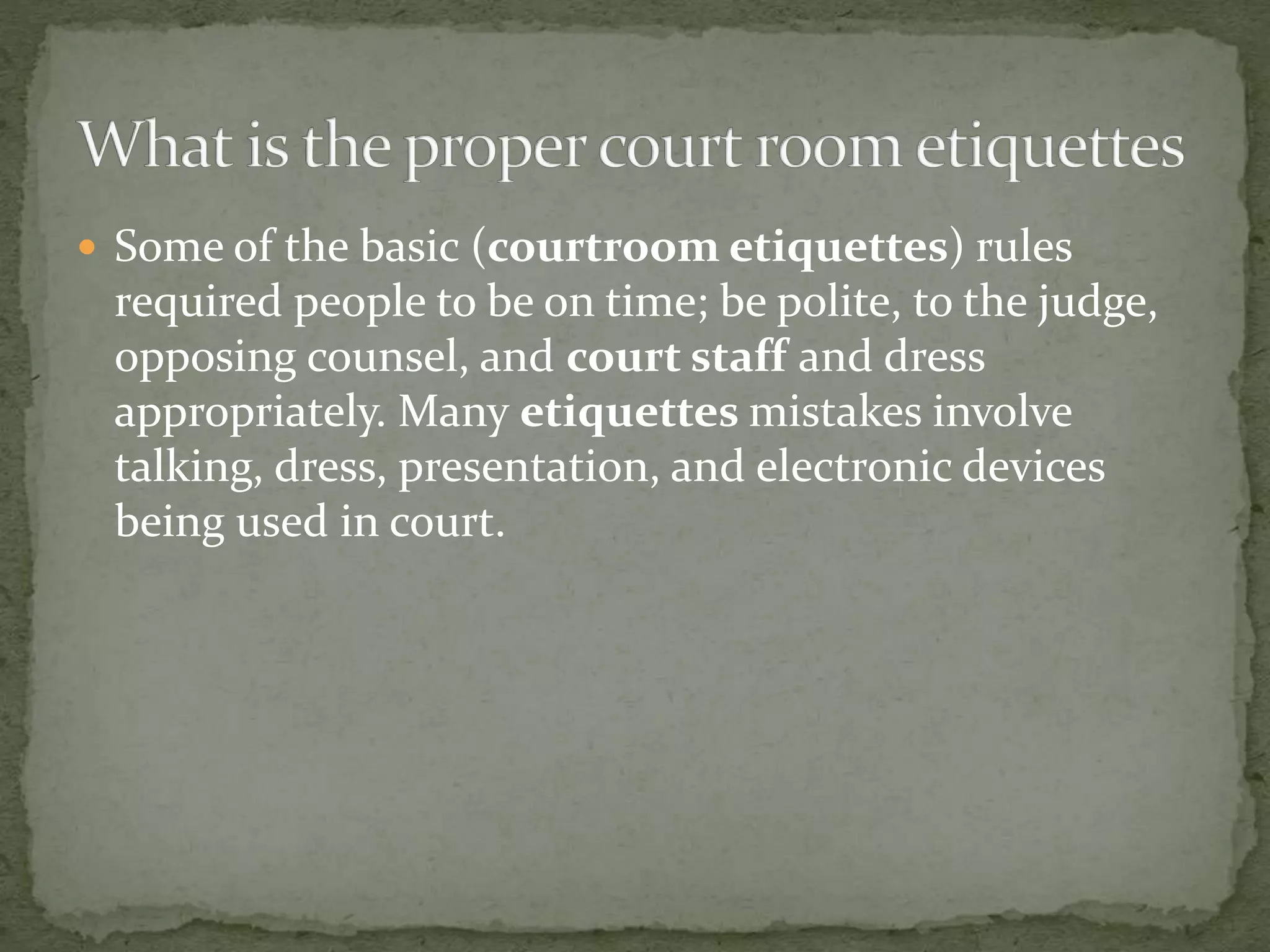 Decorum of the court by hajira rehman | PPTX
