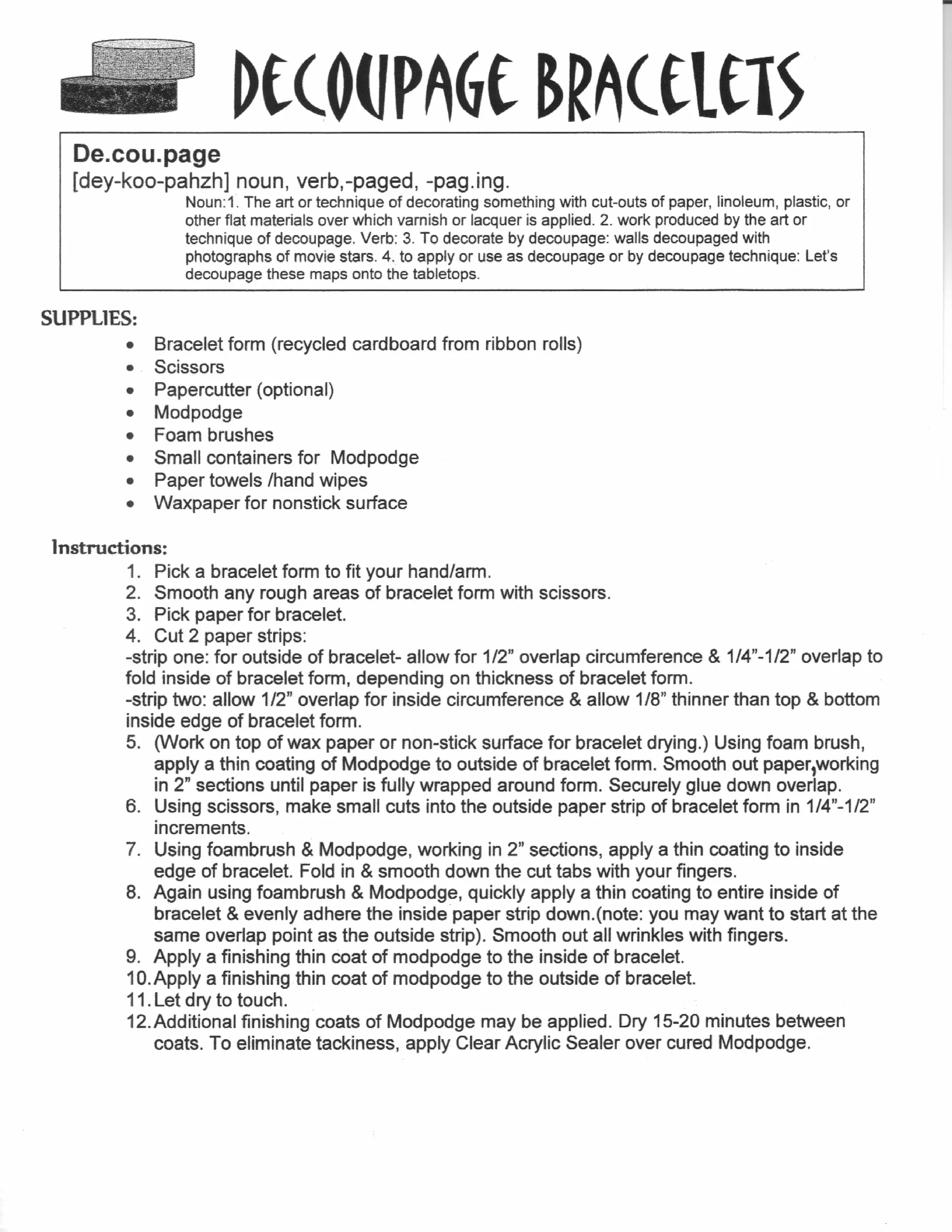 Decoupage Bracelets | PDF
