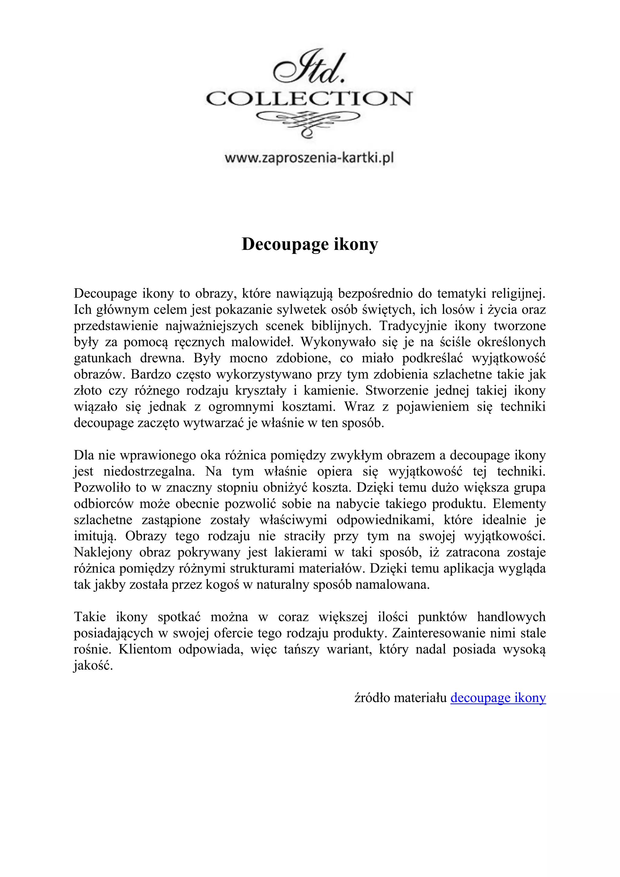 Decoupage ikony | PDF