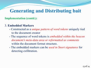 Decoy documents: Baiting an Insider | PPT