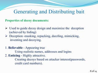 Decoy documents: Baiting an Insider | PPTX | Information and Network ...