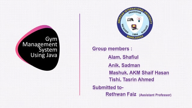 Gym Management System Using Java | PPTX | Programming Languages | Computing