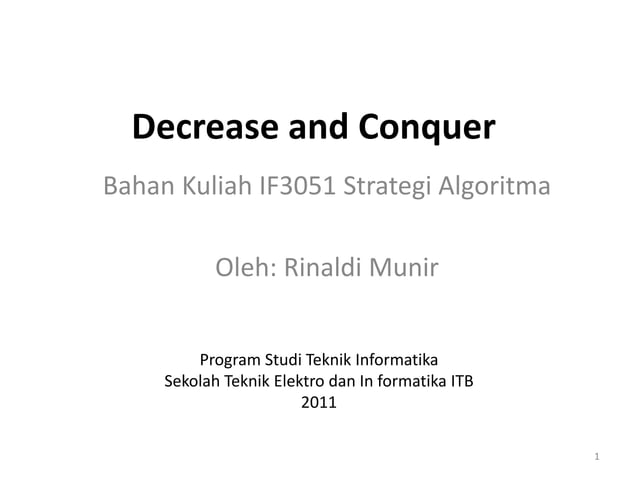 Decrease and Conquer in analysis of algorithms.pptx