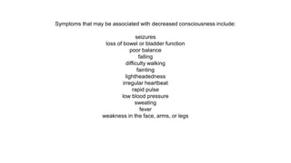 Decreased consciousness | PPTX