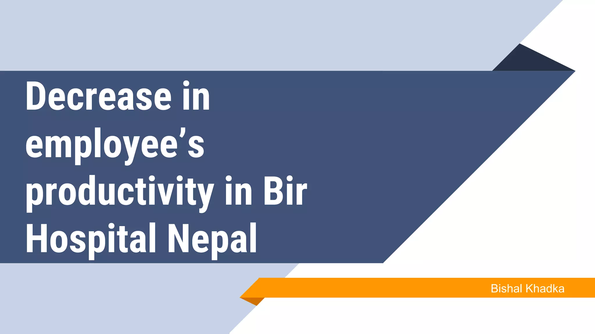 Decrease In Employees Productivity In Bir Hospital Nepal Pptx