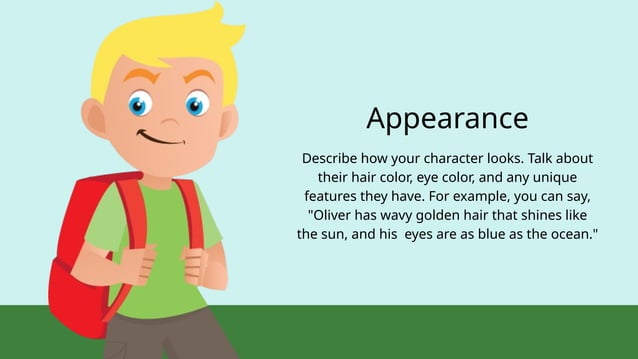 how to describe character if you will write a descriptive text | PPT