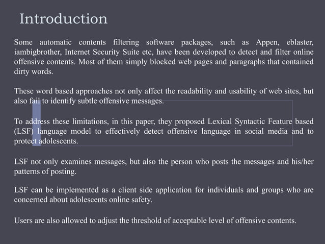 Detection of cyber-bullying | PPTX