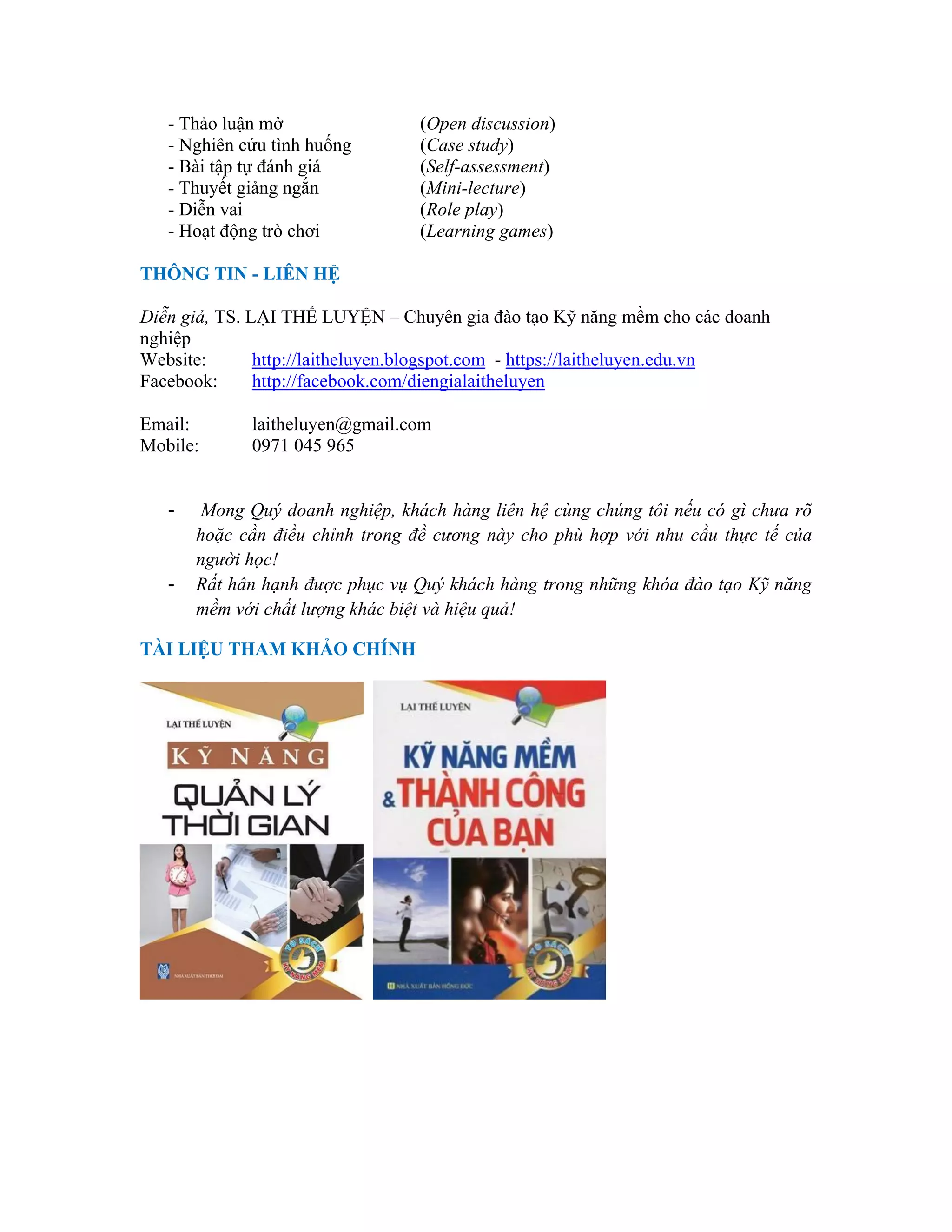 De cuong ky nang quan ly thoi gian va to chuc cong viec hieu qua lai the luyen-2019 | PDF