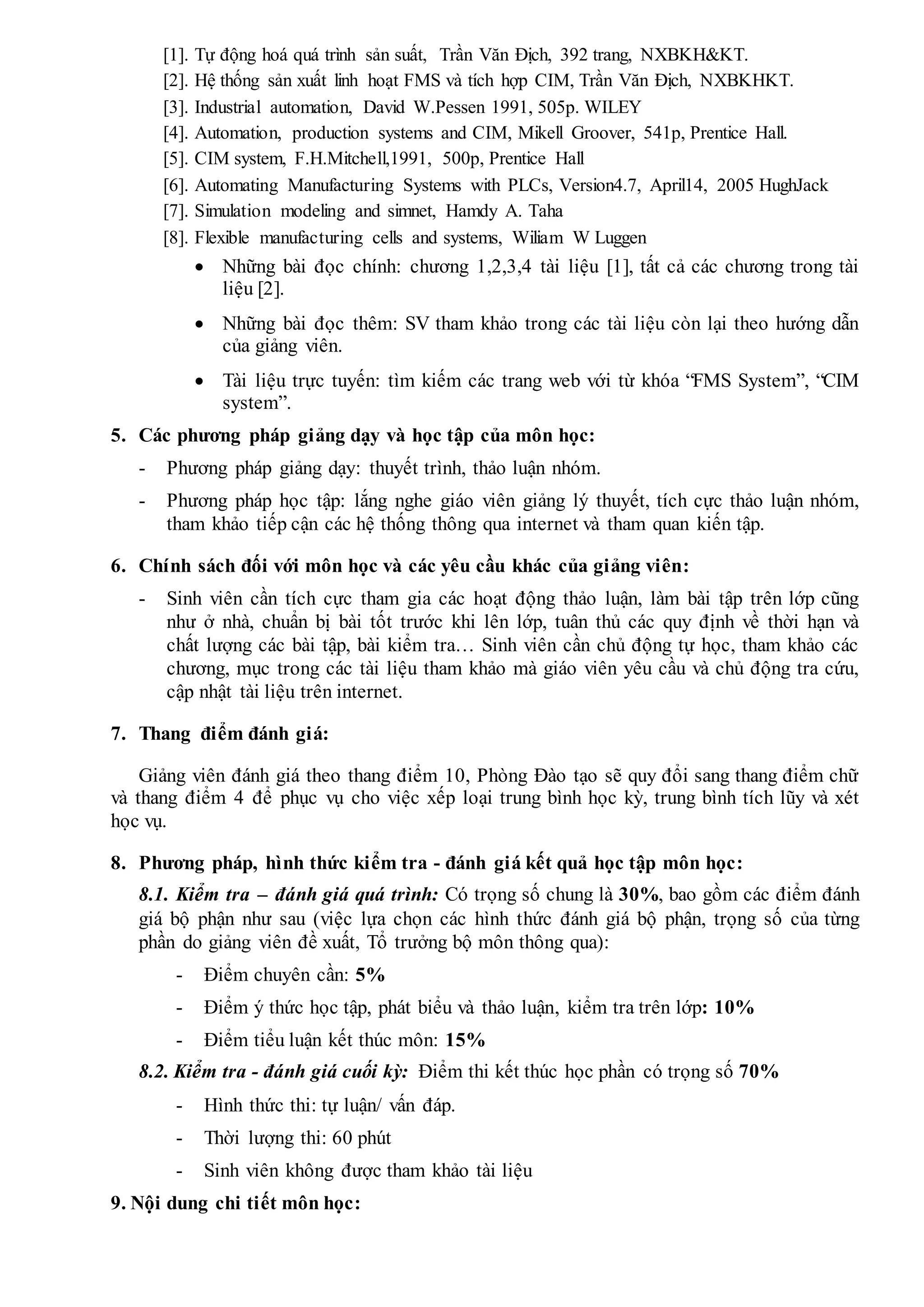 De cuong he thong sx fms, cim | DOC