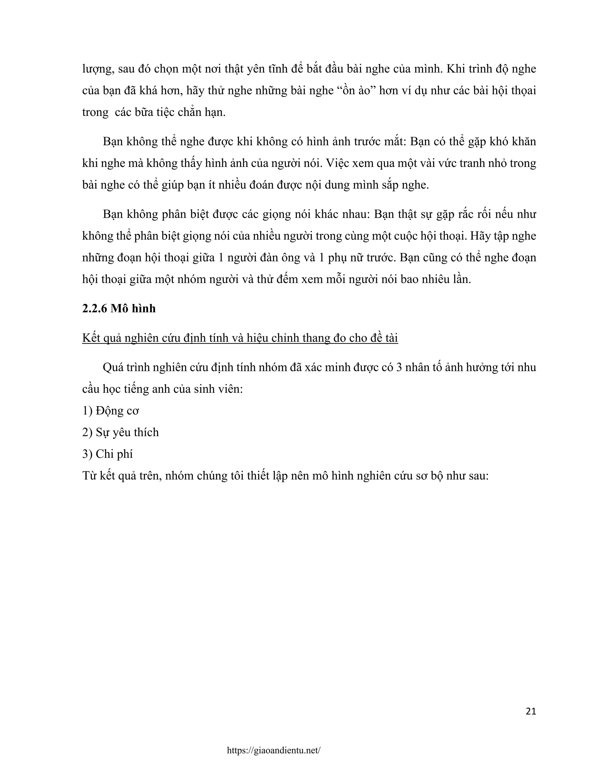 Những yếu tố ảnh hưởng đến việc học tiếng anh của sinh viên Đại học Mở trong thời kì hội nhập ...