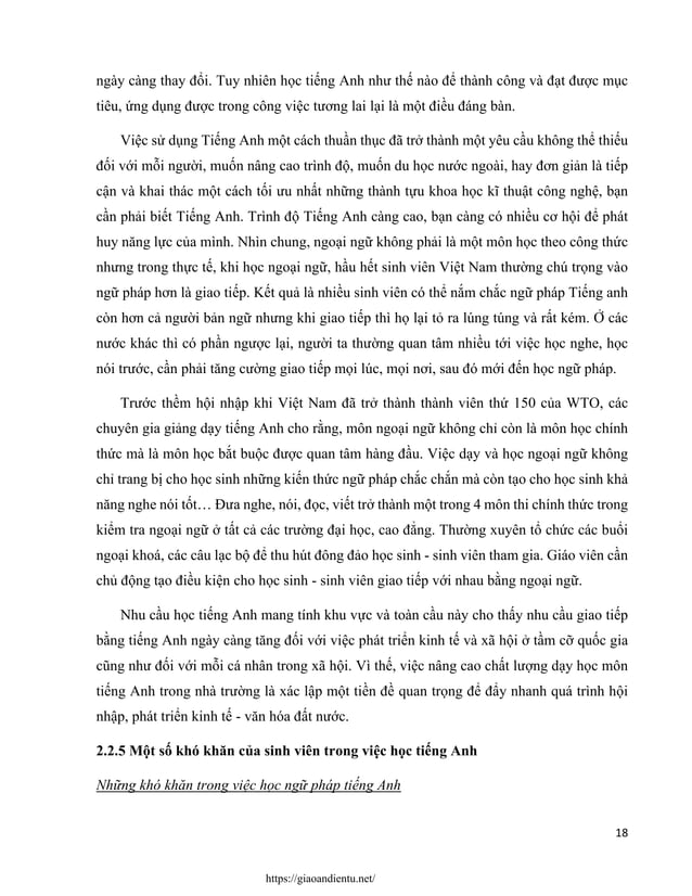 Những yếu tố ảnh hưởng đến việc học tiếng anh của sinh viên Đại học Mở trong thời kì hội nhập ...