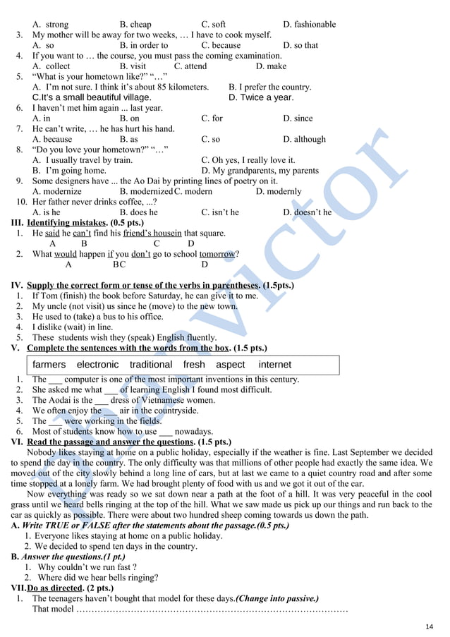 De cuong on tap e9 hk1(15-16) | PDF