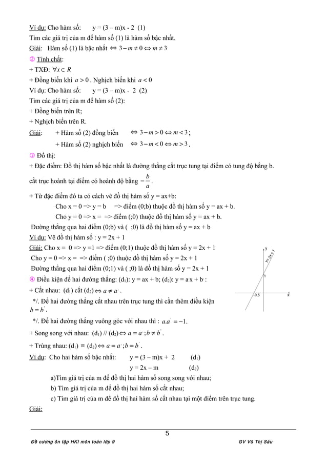 De cuong on tap hki toan 9 bam sat gk | PDF
