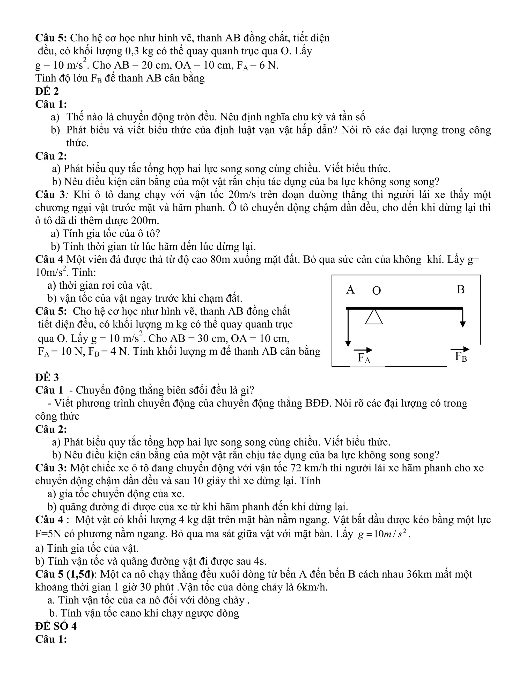 De cuong on tap ki 1 co ban | PDF