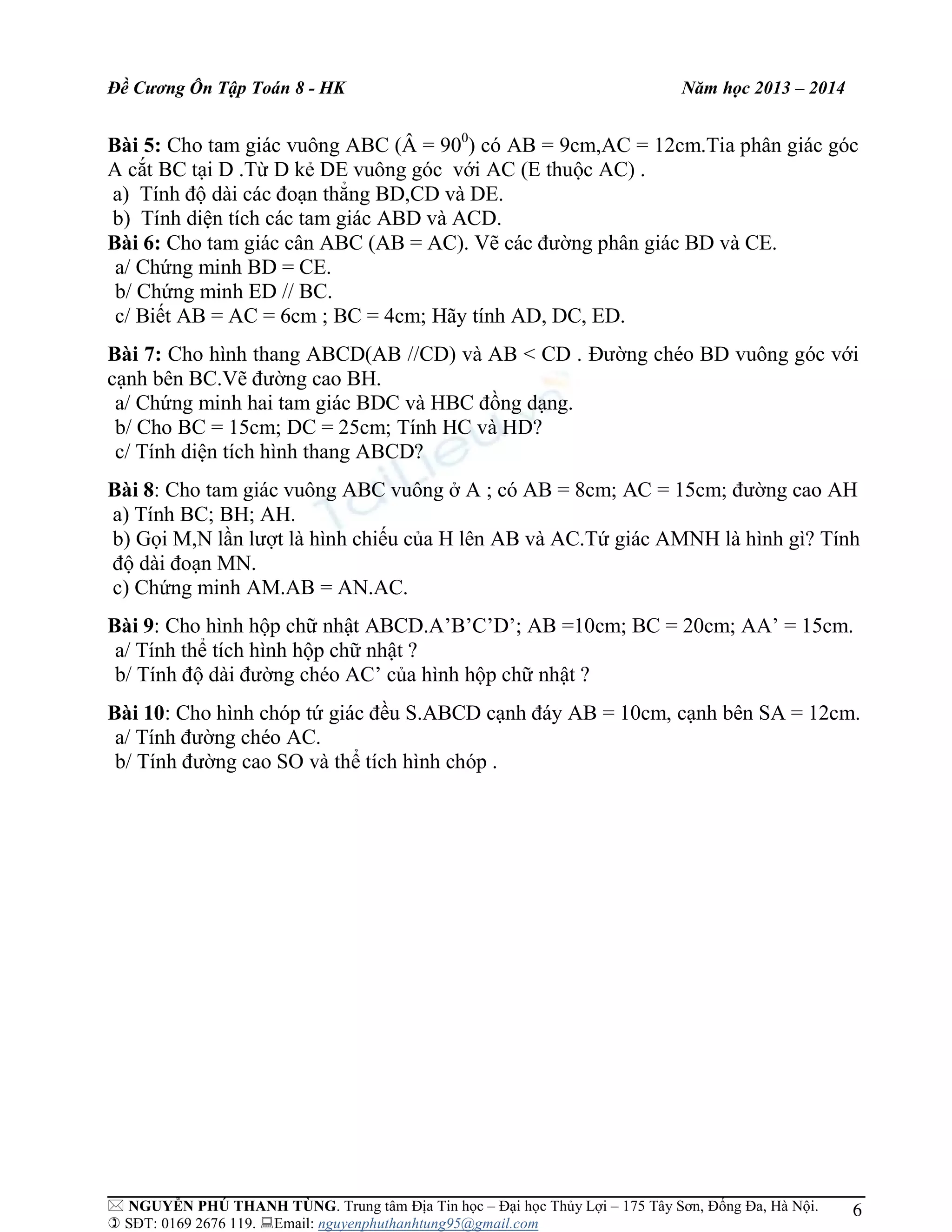 De cuong on_tap_toan_8_hk2_1657 | PDF