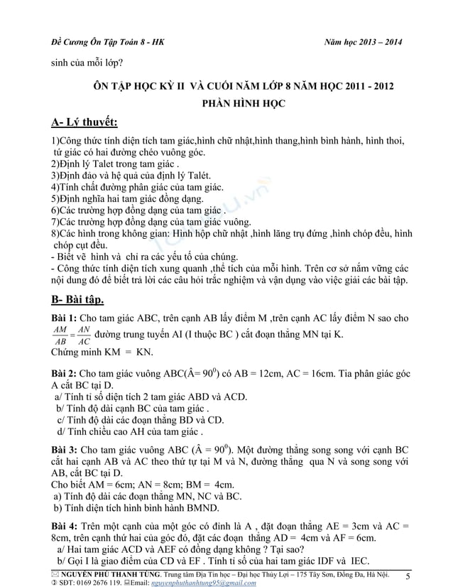 De cuong on_tap_toan_8_hk2_1657 | PDF