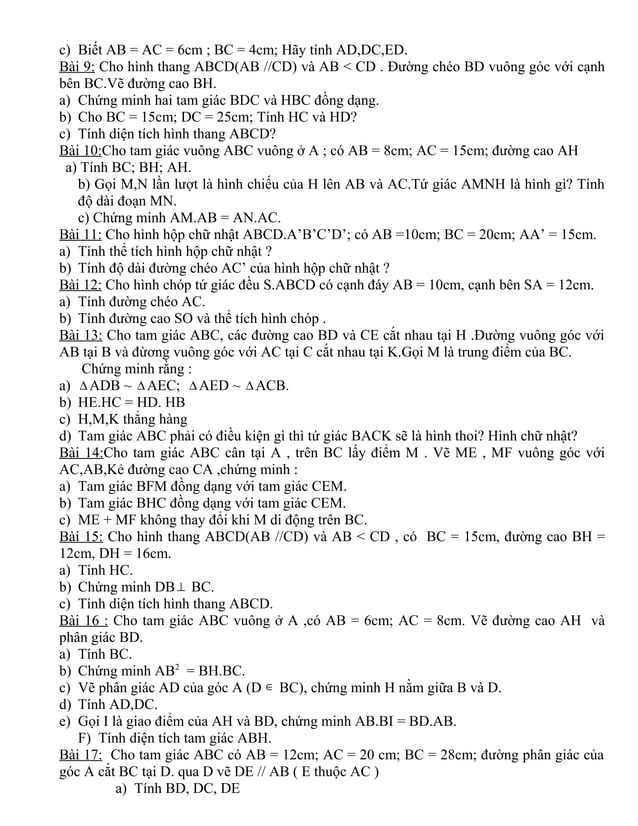 De cuong on tap toan 8 hoc ki 2 | PDF