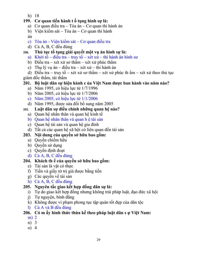 Đề cương thi trắc nghiệm môn Pháp luật đại cương | PDF