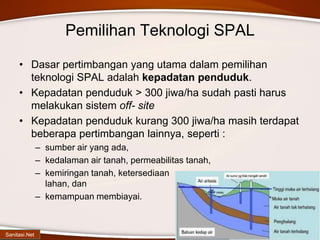Pedoman Pemilihan Sistem Pengelolaan Air Limbah Terpusat (SPAL-T) | PDF