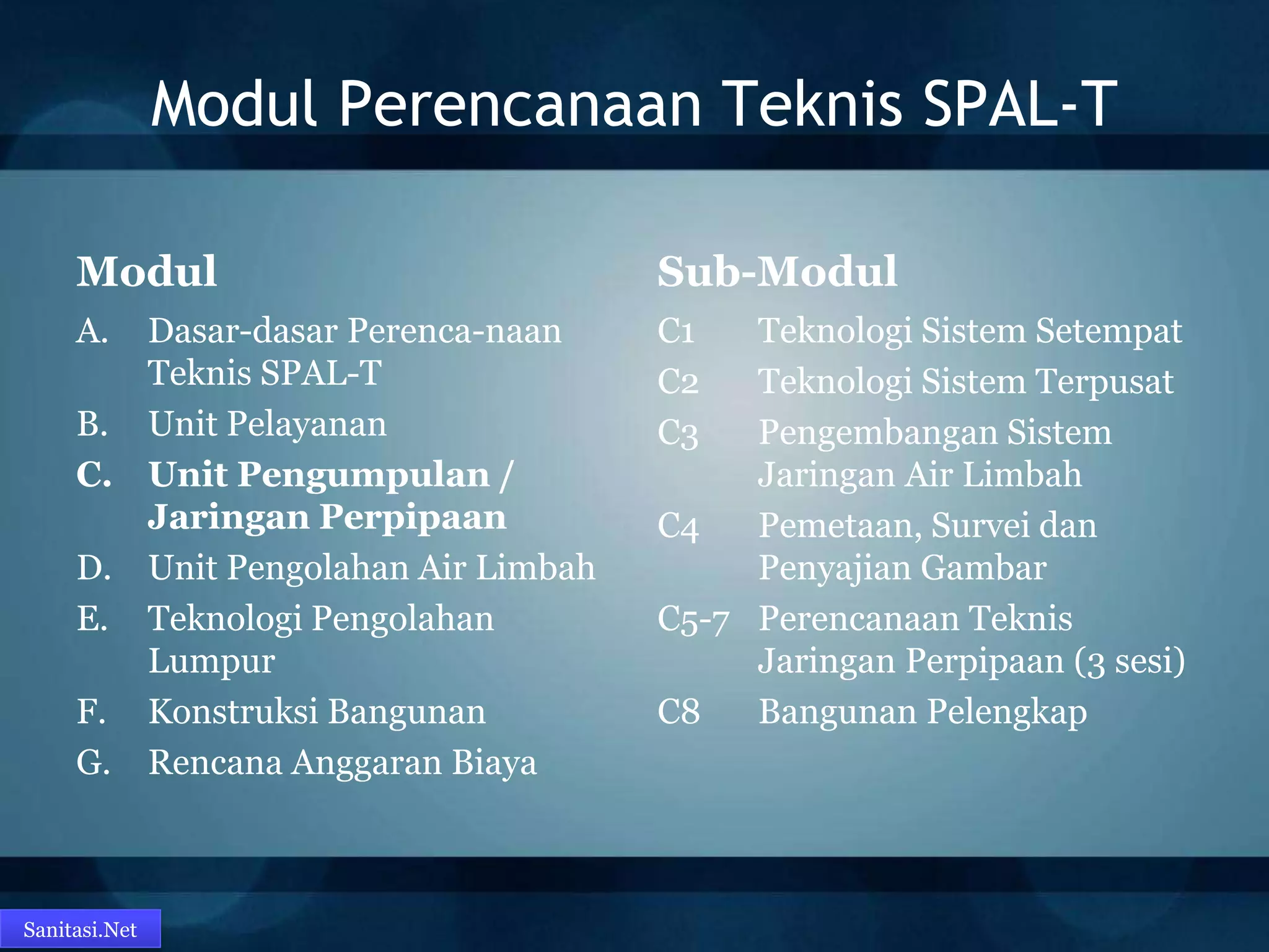 Perencanaan Teknis Bangunan Pelengkap Sistem Pengelolaan Air Limbah ...