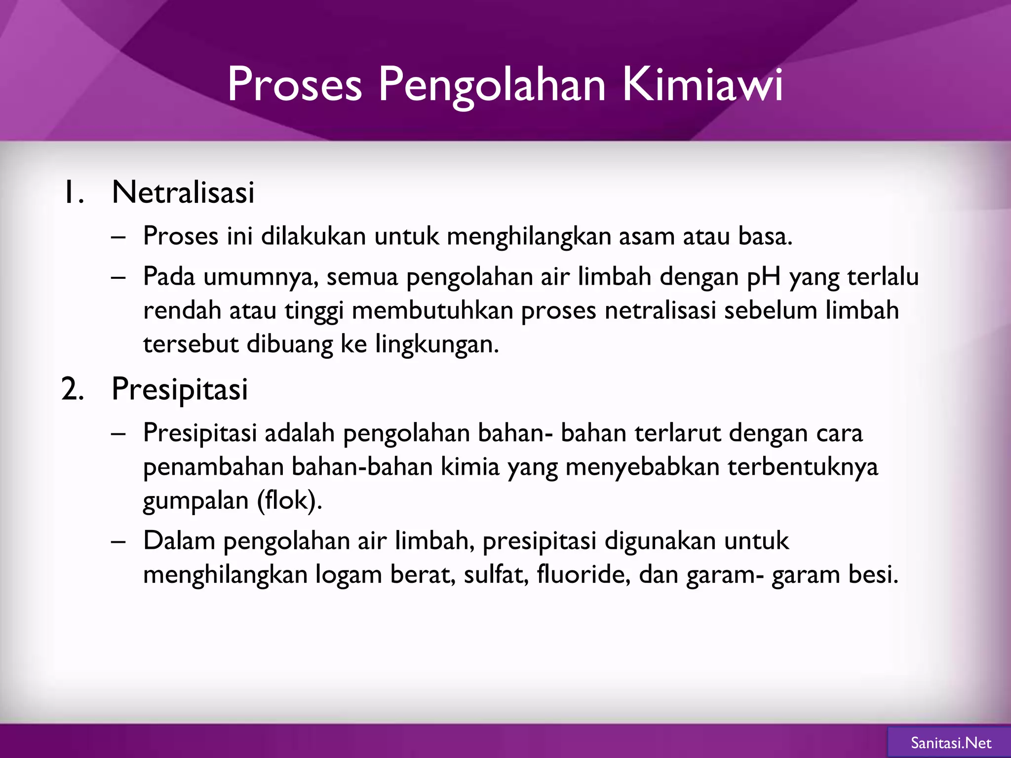 Sistem Pengolahan Air Limbah secara Kimia | PDF