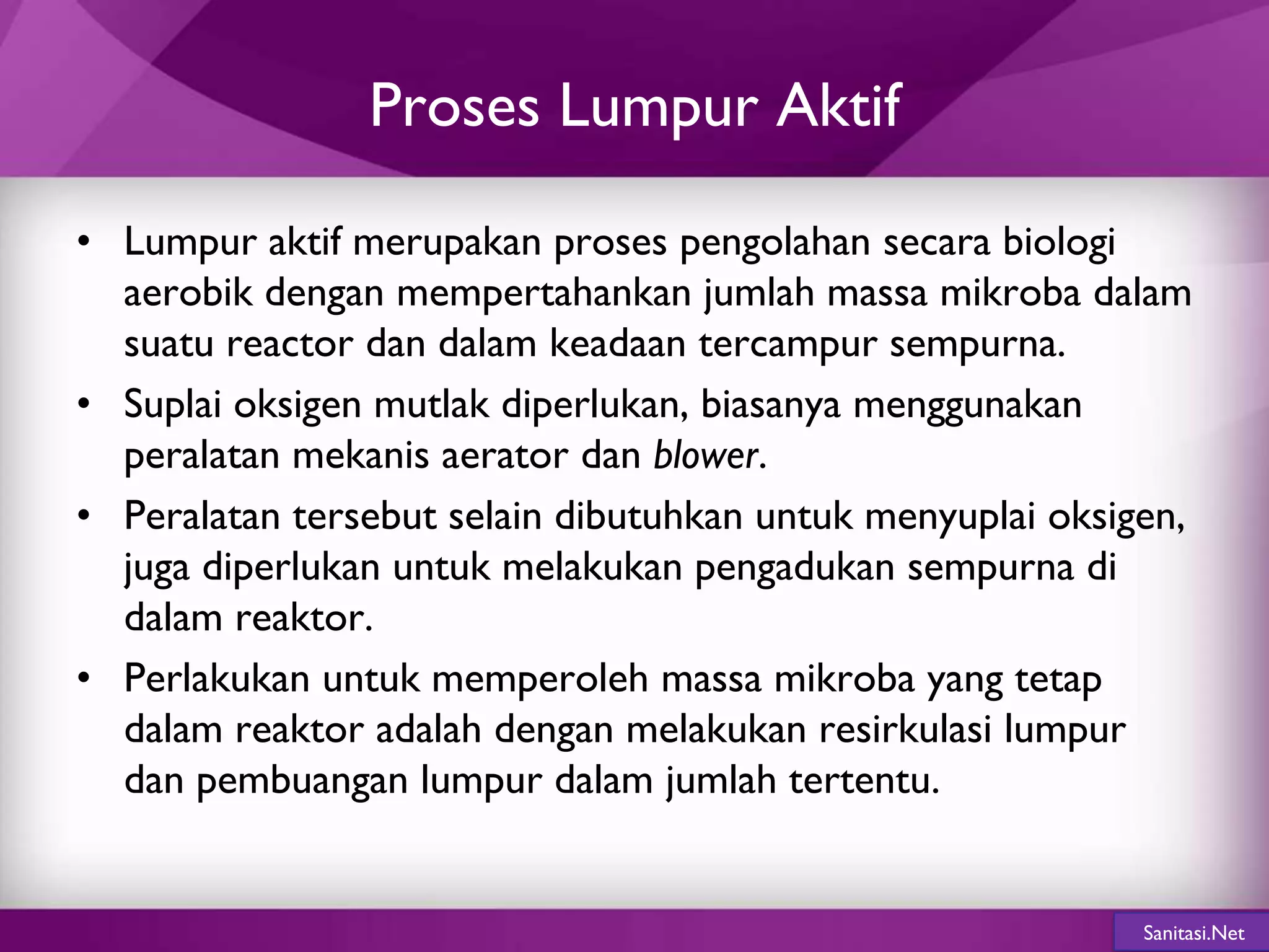 pengolahan air dengan lumpur aktif | PDF