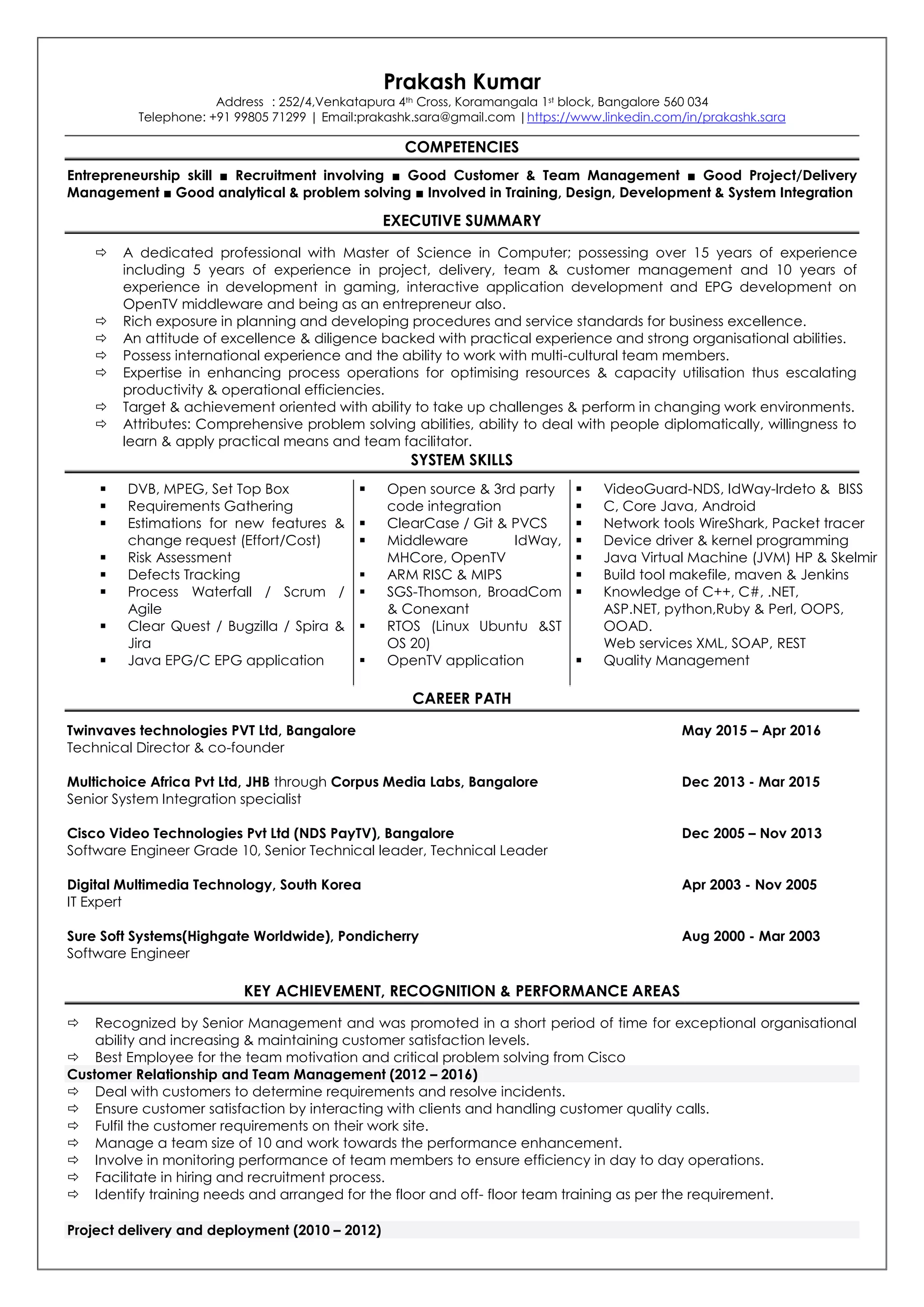 PrakashKumar_Resume | PDF