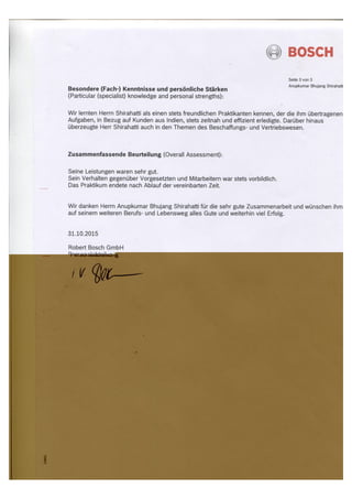Internship certificate-Bosch | PDF