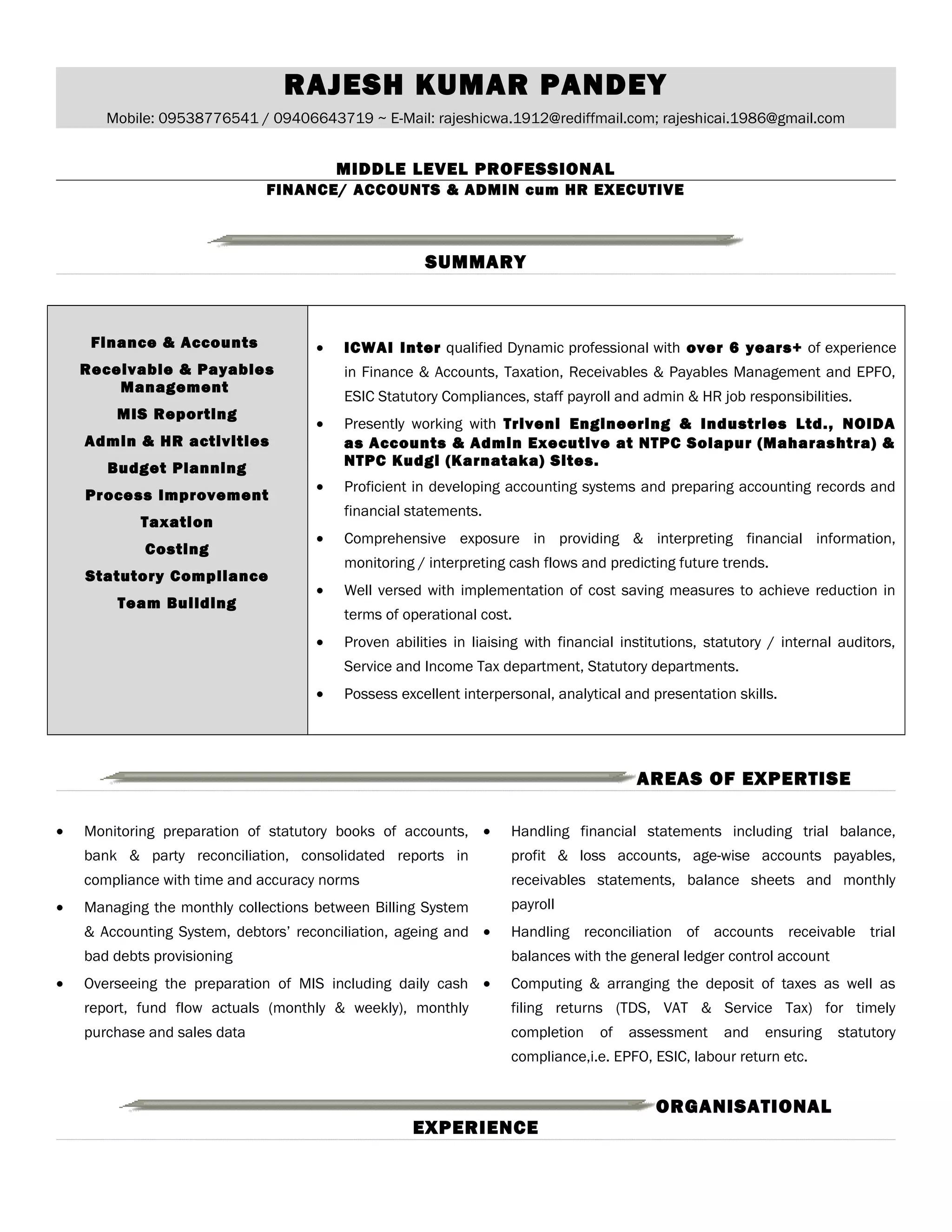 Rajesh Pandey@Resume | DOC