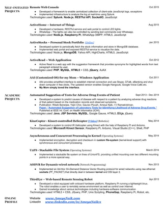 AmeyaNaik-Resume | PDF | Operating Systems | Computer Software and ...