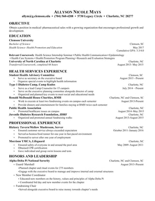Allyson Mays Resume | PDF