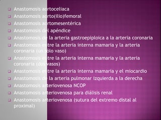 ANASTOMOSIS : CLASIFICACIÓN : FUNCIÓN | PDF