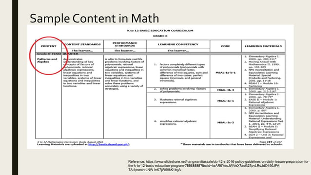 DepEd Order no. 42 s. 2016 | PPTX | Educational Assessment | Education