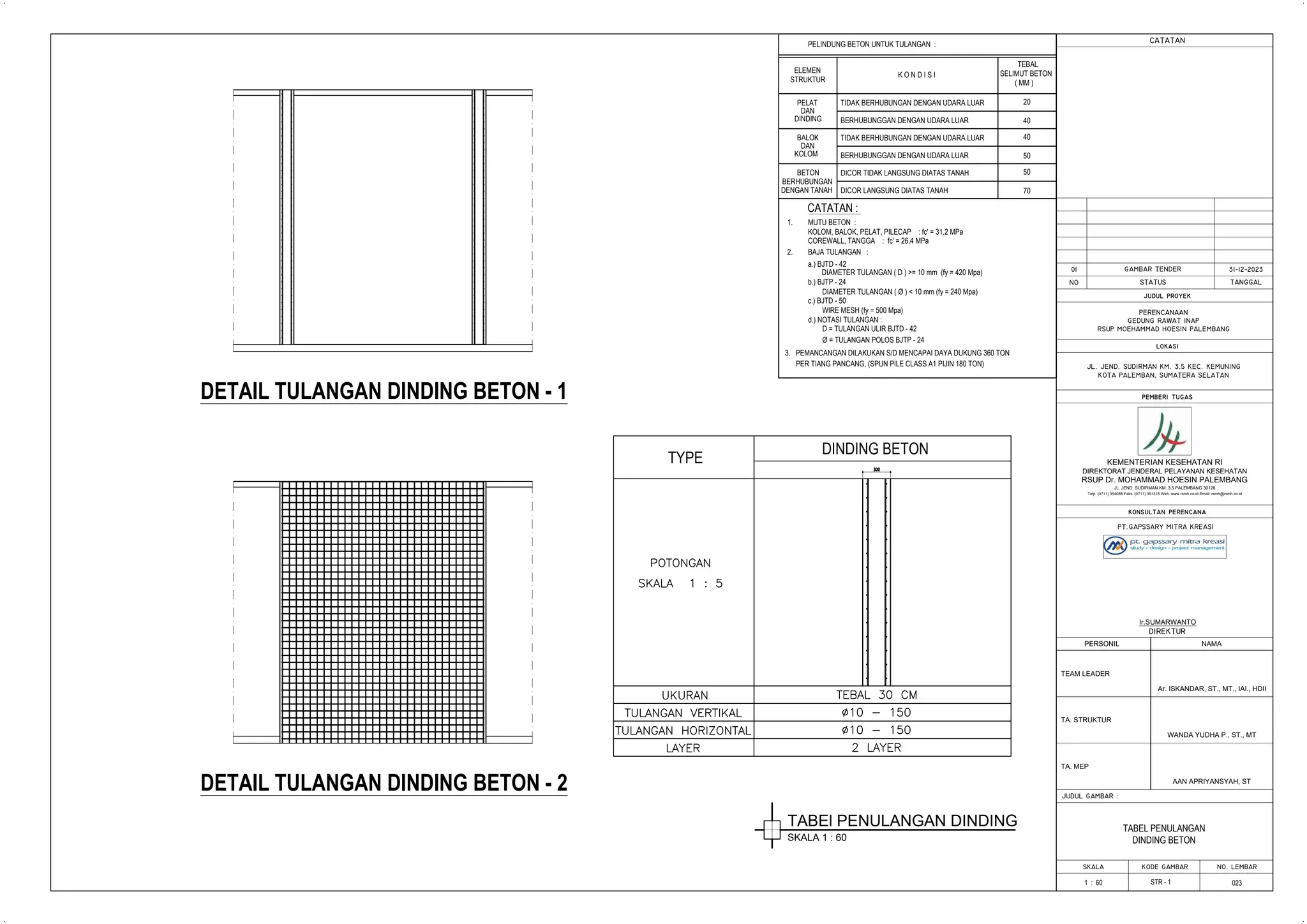 DED GAMBAR STRUKTUR GEDUNG RAWAT INAP RSMH 9 LT.pdf
